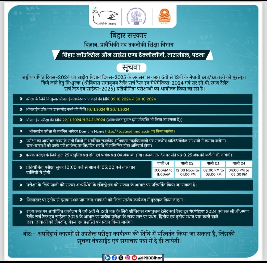 » National Mathematics day-2024 & National Science day-2025 Online ...